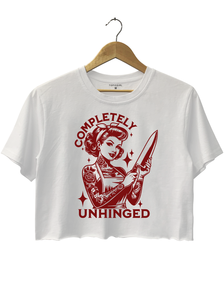 Completely Unhinged Tattoo Girl Crop Top – topicgirl