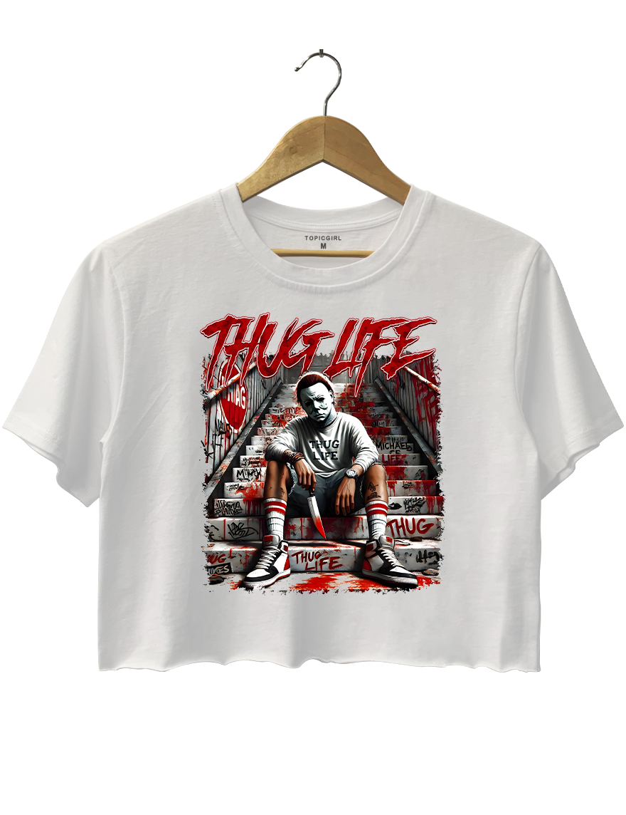 Michael Myers Thug Life Killer Crop Top – topicgirl