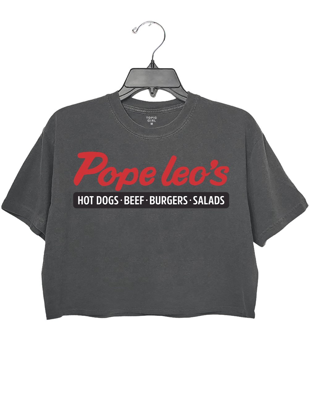 Pope Leos Hot Dogs Beef Burgers Salads Crop Top – topicgirl
